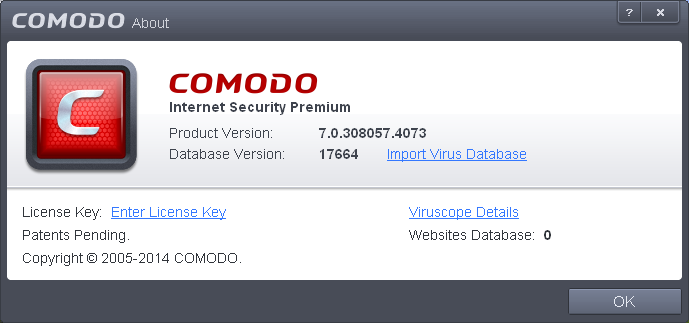 Internet Security Software Home Screen, Internet Security Help | COMODO Internet Security v7.0